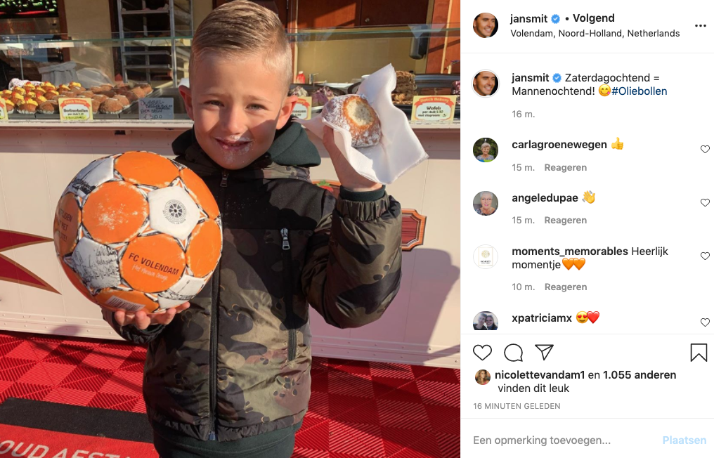 FOTO: Jan Smit geniet van 'mannenochtend' met zijn zoontje Senn!