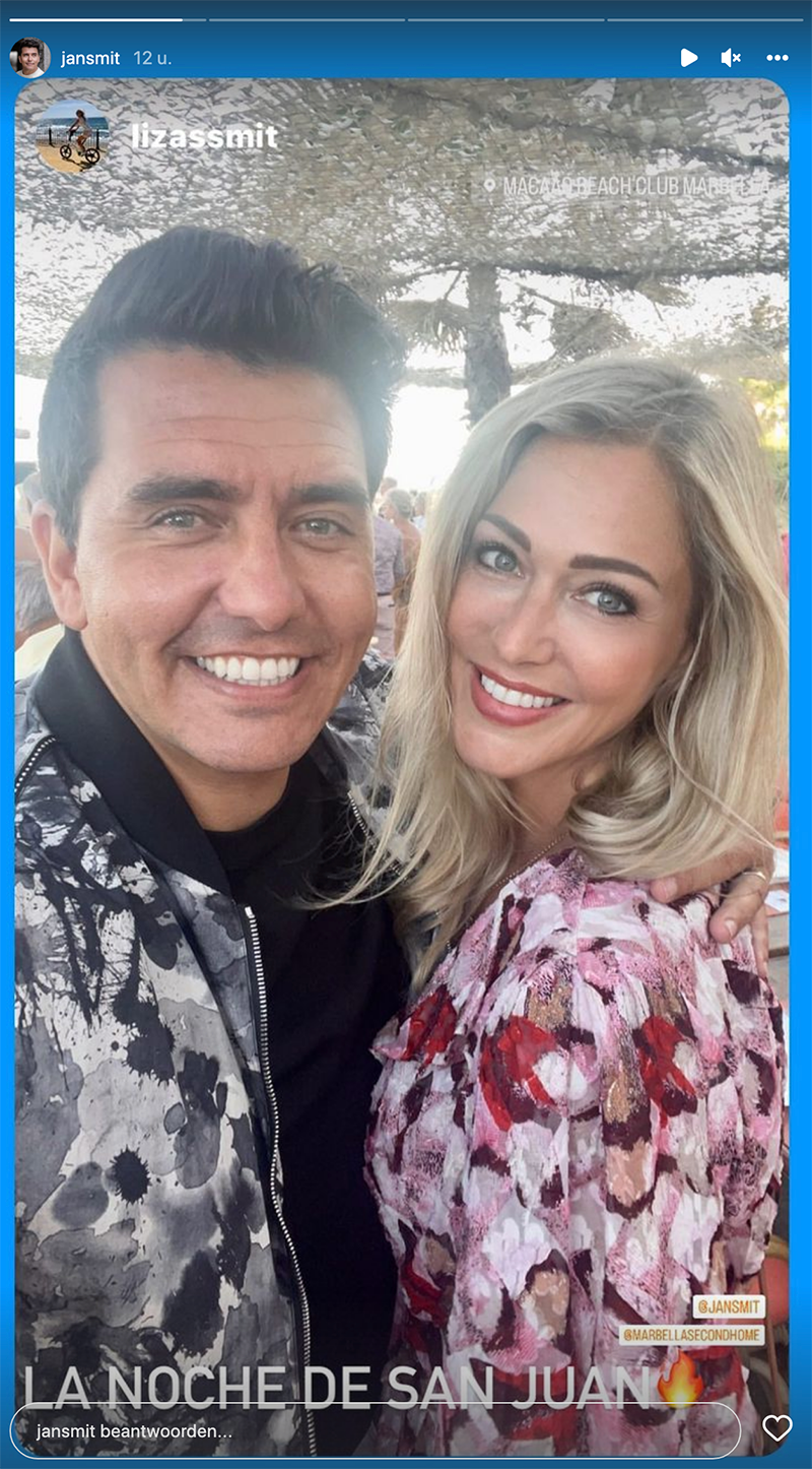 Jan Smit en vrouw Liza genieten samen van een mooie avond in Marbella