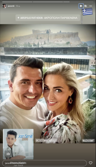 ZIEN: Jan Smit en Liza delen vakantiekiekje met adembenemend uitzicht