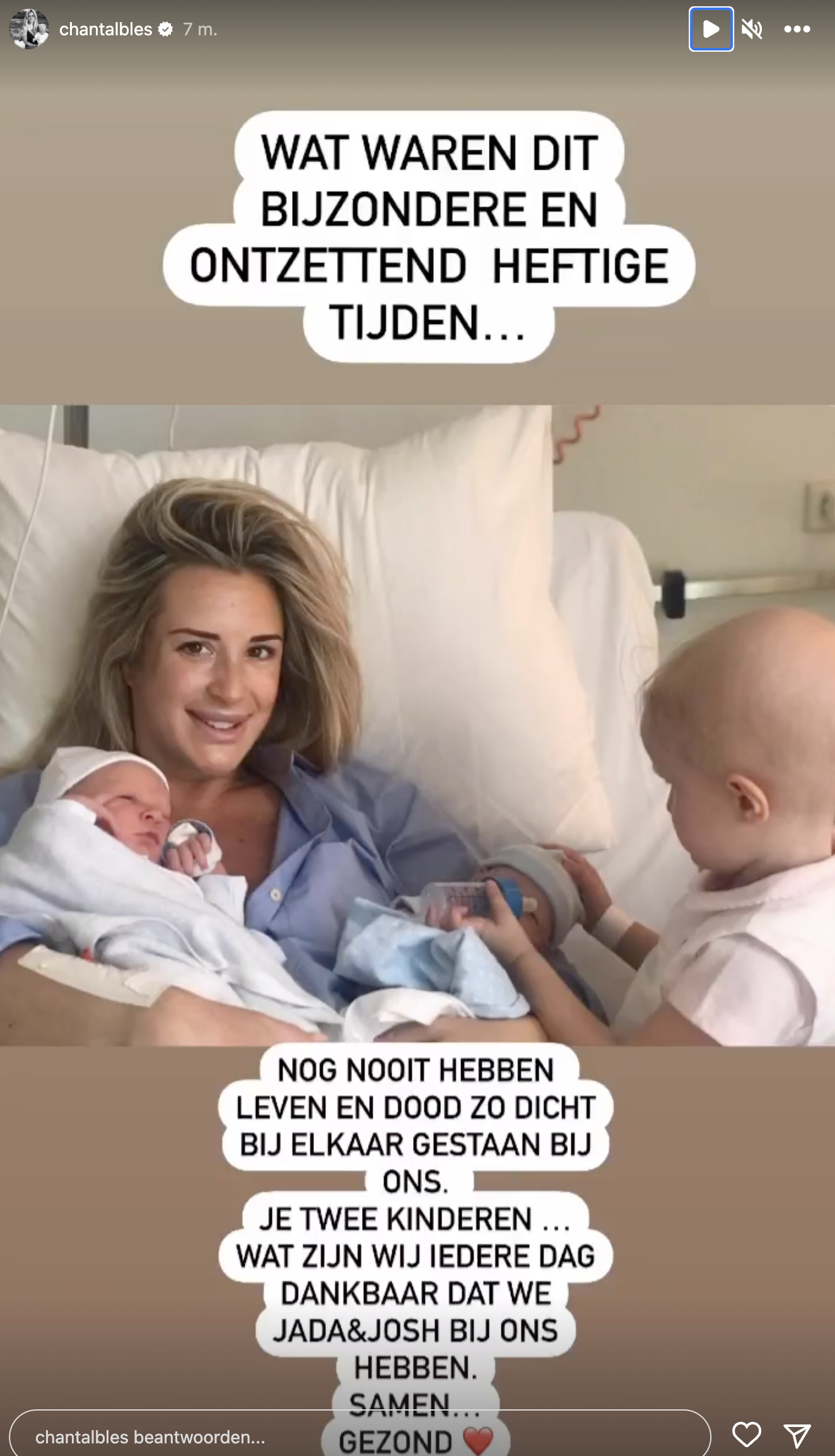 Chantal Bles deelt foto vanuit ziekenhuisbed: 'Wat waren dit ontzettend ...