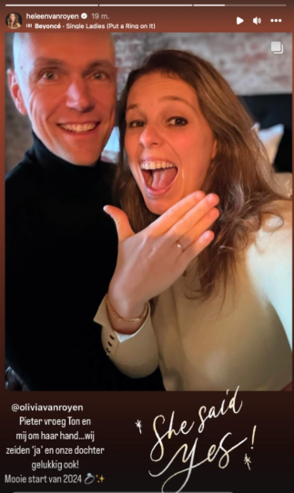 Mooi nieuws voor Heleen van Royen 'She said yes'