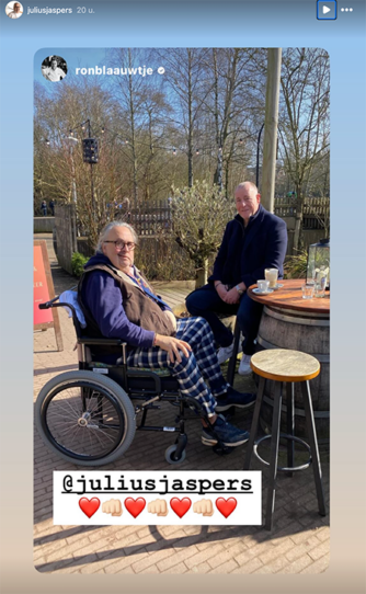HEEL FIJN: Julius Jaspers na lange tijd weer te zien op social media