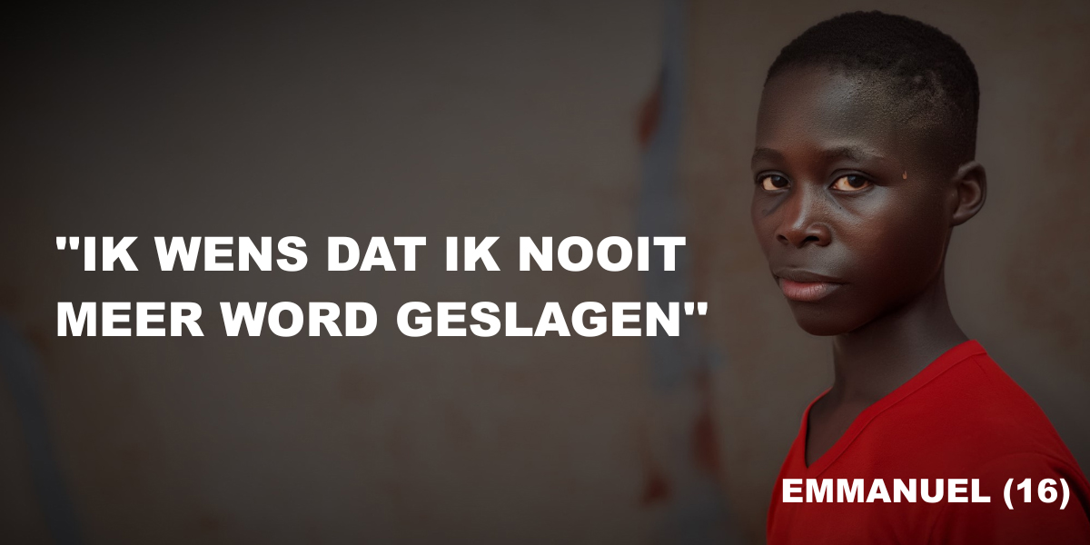 Emmanuel (16): 'Ik wens dat ik nooit meer word geslagen'